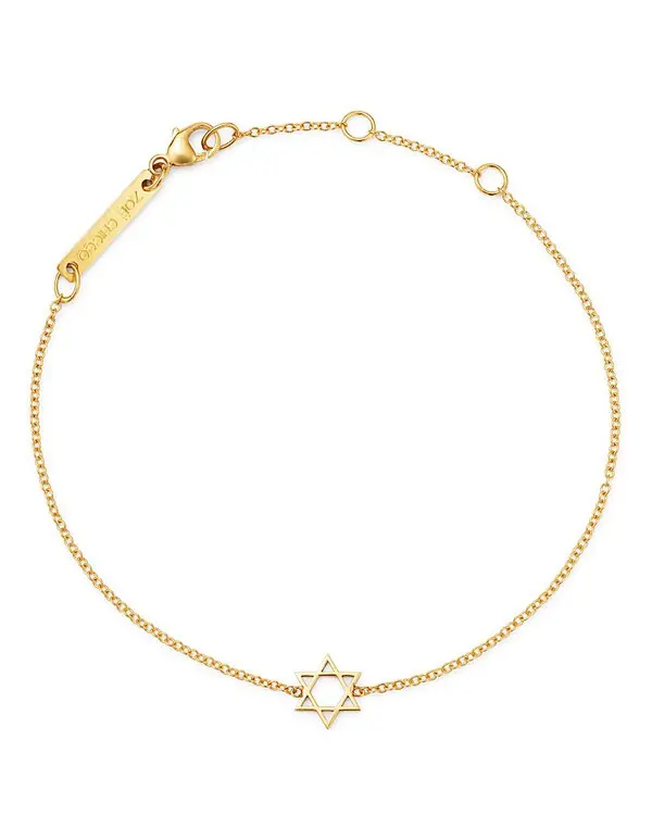 Zoe Chicco Star Of David Bracelet - Gold