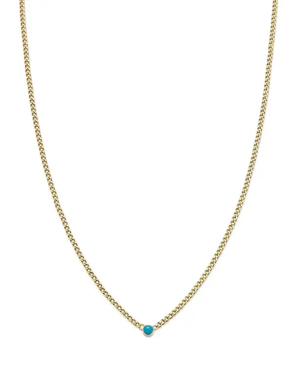 Zoe Chicco 14k Yellow Gold Turquoise Pendant Necklace - Gold/blue