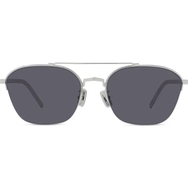 Givenchy Gv Speed 57mm Pilot Sunglasses In Shiny Palladium  display picture 2
