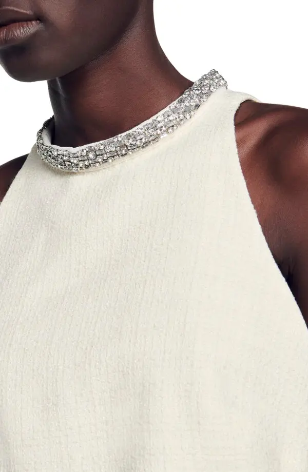 Sandro Dorine Sleeveless Crop Top