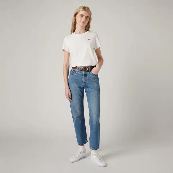 LEVI'S 501 Original Cropped Jeans - Worn In Medium Indigo