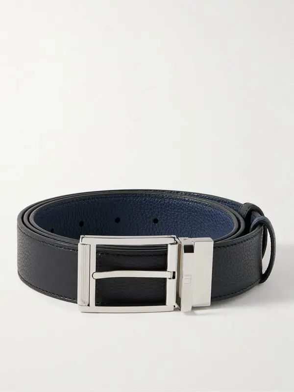 Dunhill 3.5cm Reversible Full-grain Leather Belt - Black