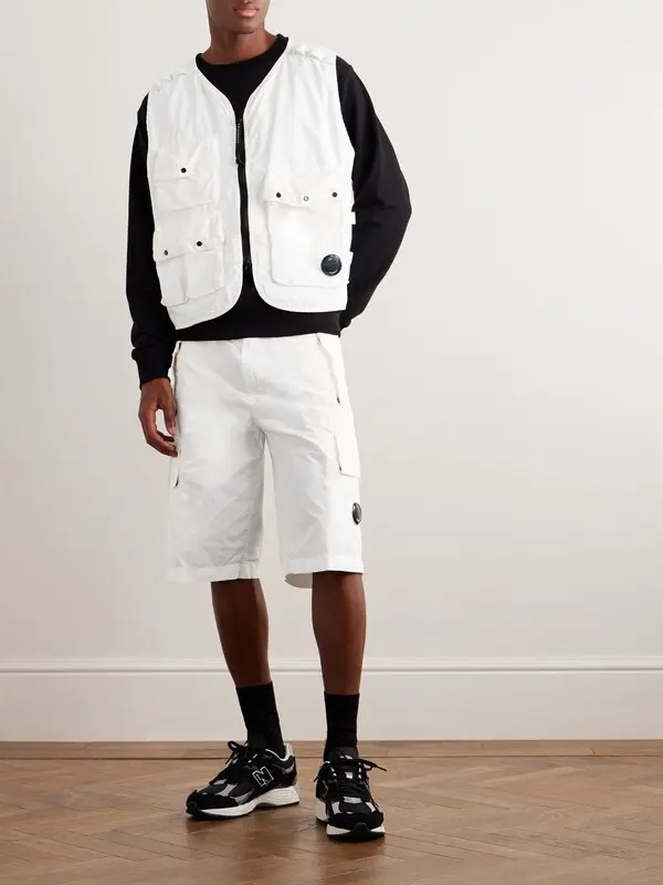 C.P. COMPANY Straight-leg Logo-appliquéd Cargo Shorts