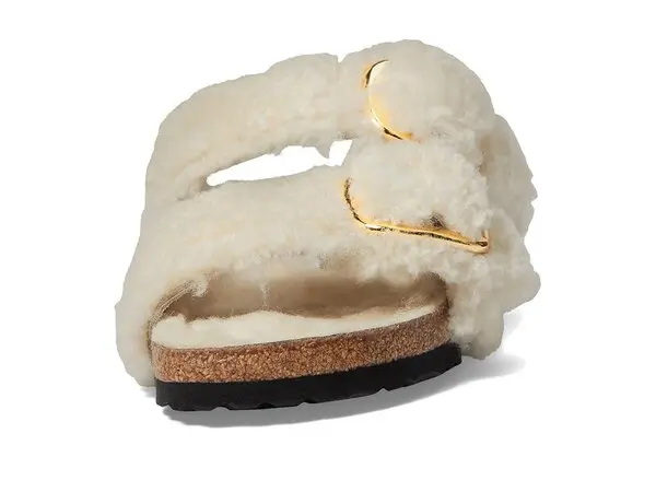 BIRKENSTOCK Arizona Big Buckle Teddy Sandals - White