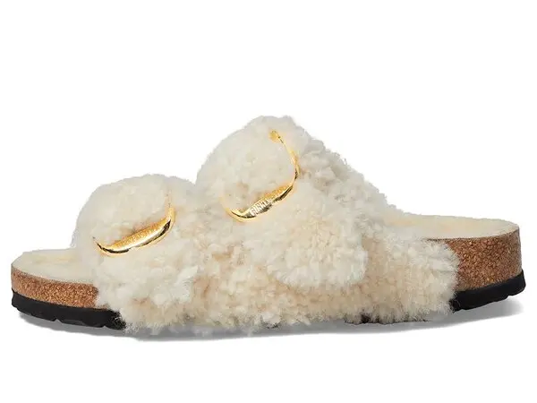 BIRKENSTOCK Arizona Big Buckle Teddy Sandals - White