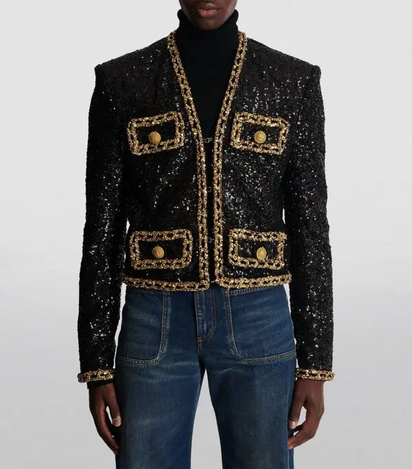 Balmain Sequin-embellished Spencer Jacket