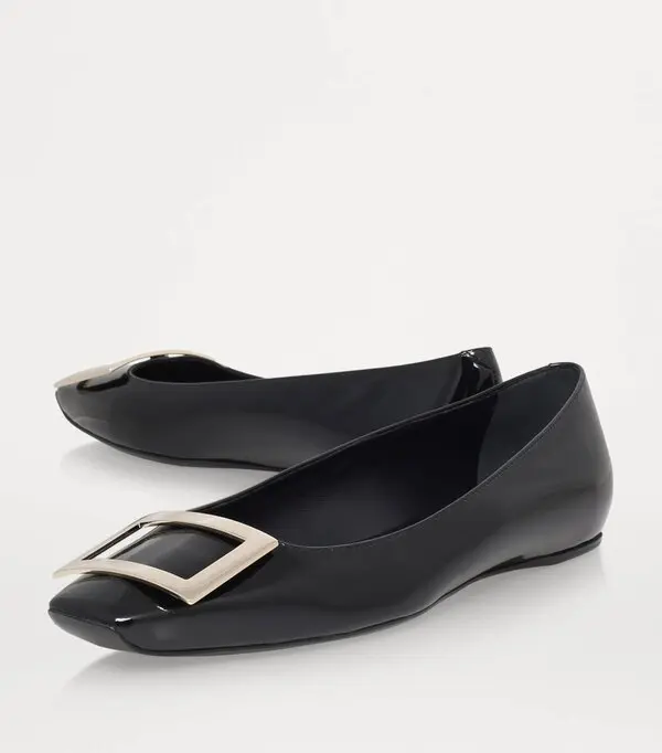 ROGER VIVIER Quadrata Trompette Ballet Flats - Black
