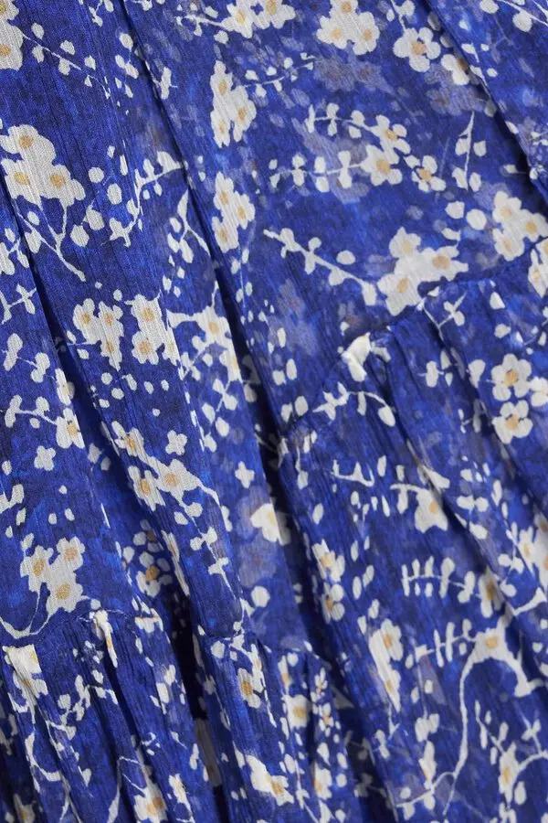 Saloni Alexia Gathered Floralprint Silkgeorgette Maxi Dress