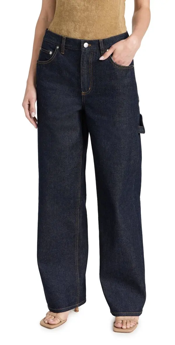 Tibi Slouchy Carpenter Jeans In Dark Denim 60% Off Editorialist