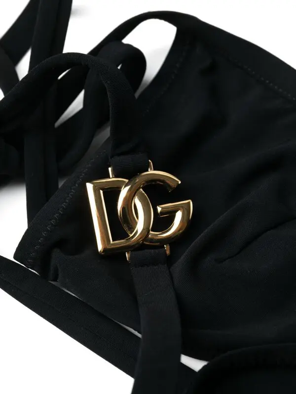 Dolce & Gabbana Dg-logo Triangle Bikini Set - Black