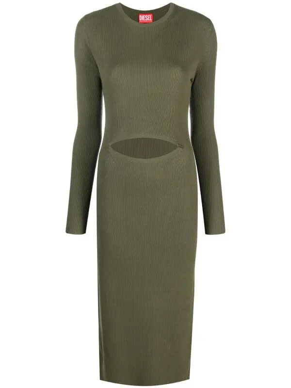 DIESEL® Cut-out Wool-blend Dress - Green
