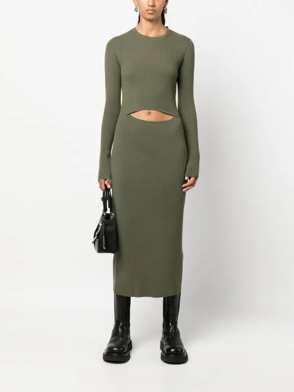 DIESEL® Cut-out Wool-blend Dress - Green