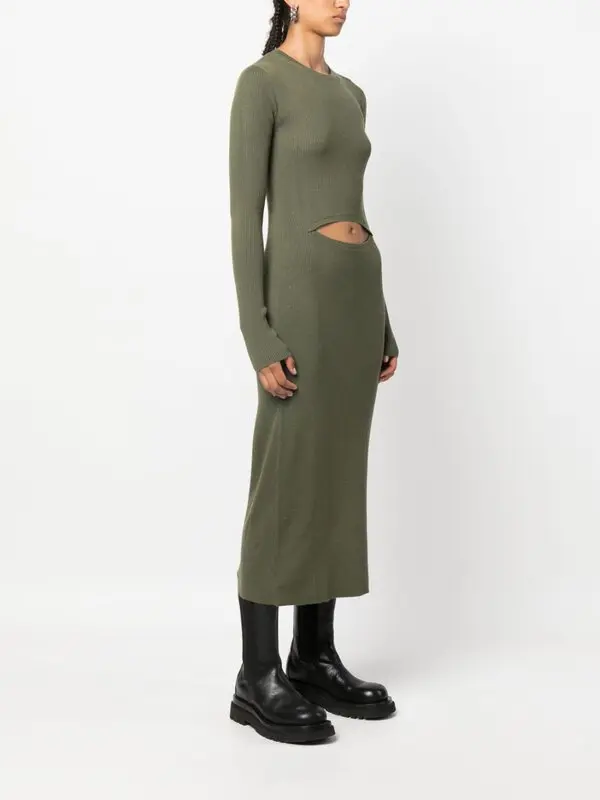 DIESEL® Cut-out Wool-blend Dress - Green