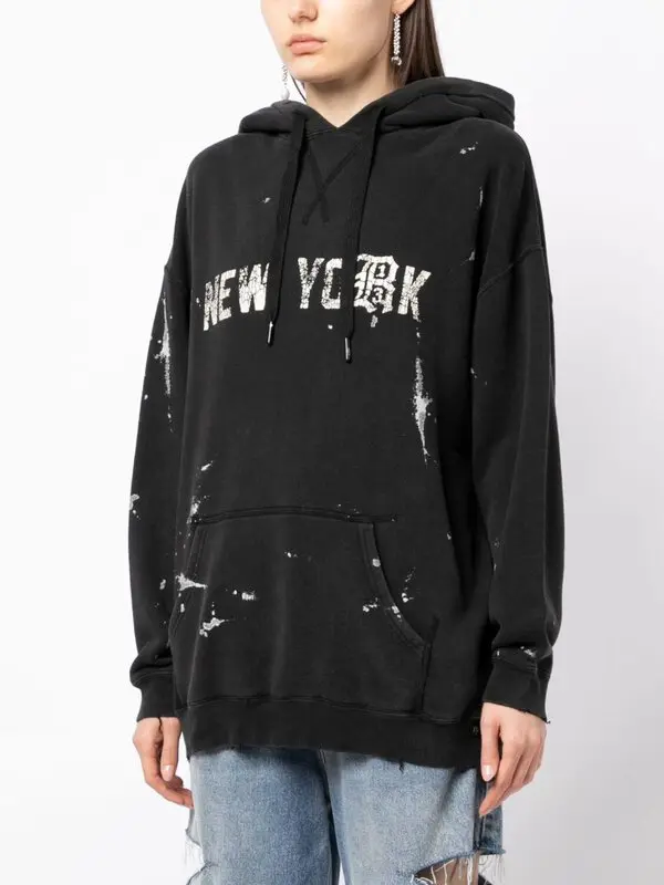R13 Slogan-print Distressed Hoodie