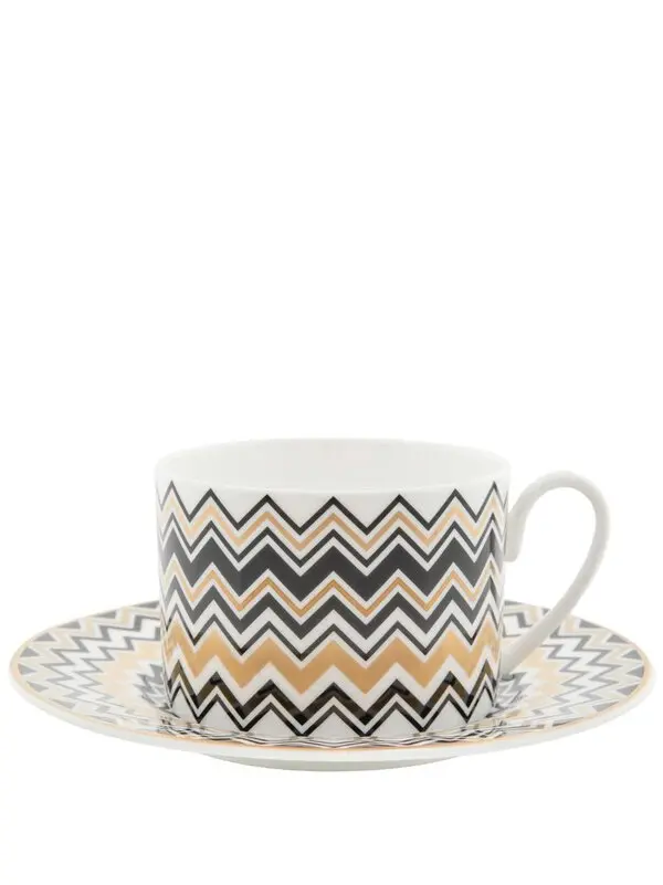 Missoni Zigzag-print Tea Cup And Saucer