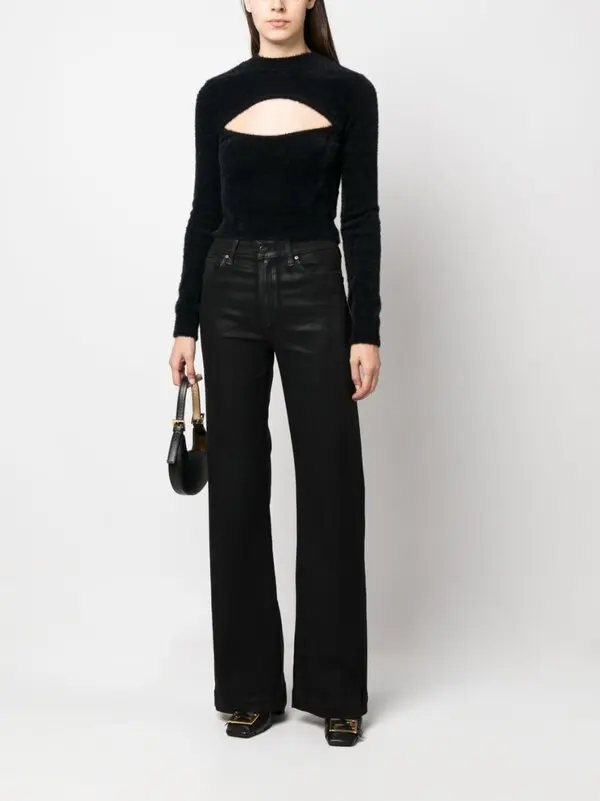 Moschino Long-sleeve Faux-fur Jumper - Black