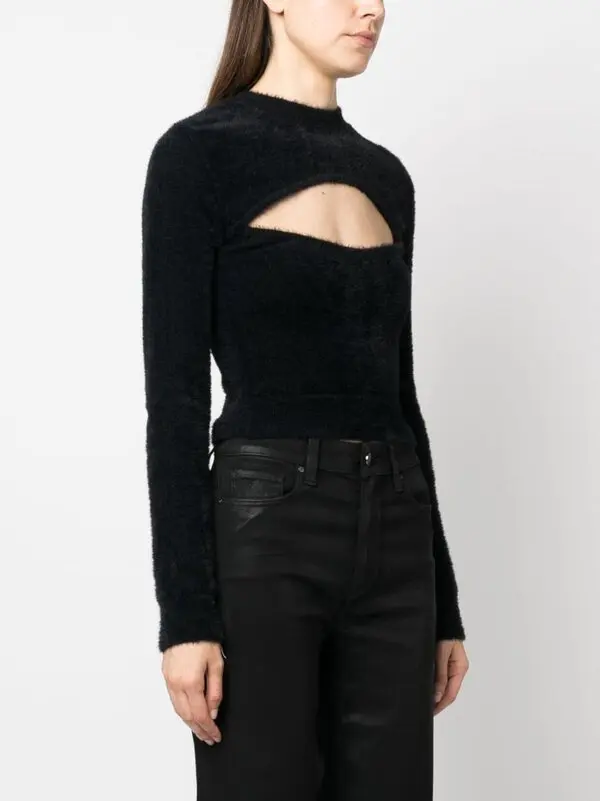 Moschino Long-sleeve Faux-fur Jumper - Black