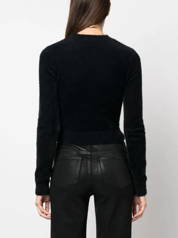 Moschino Long-sleeve Faux-fur Jumper - Black