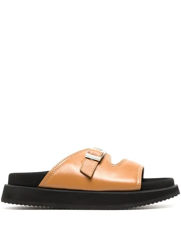 REIKE NEN Buckle-fastening Leather Sandals - Brown