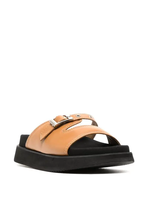 REIKE NEN Buckle-fastening Leather Sandals - Brown