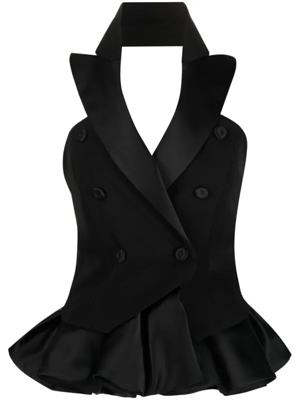 Moschino Double-breasted Sleeveless Blazer Top