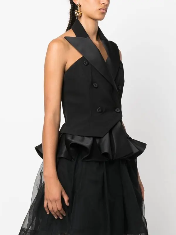 Moschino Double-breasted Sleeveless Blazer Top