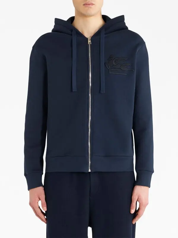 Etro Logo-embroidered Zip-up Cotton Jacket