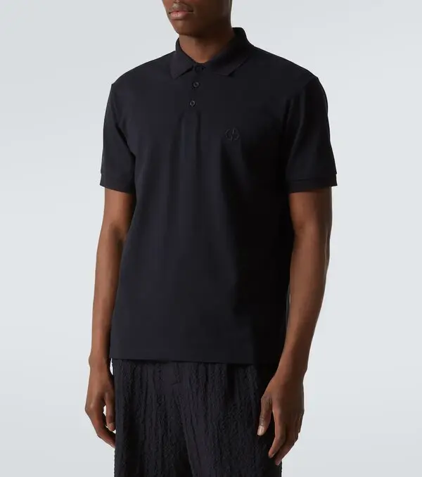 Giorgio Armani Cotton-blend Polo Shirt - Blue