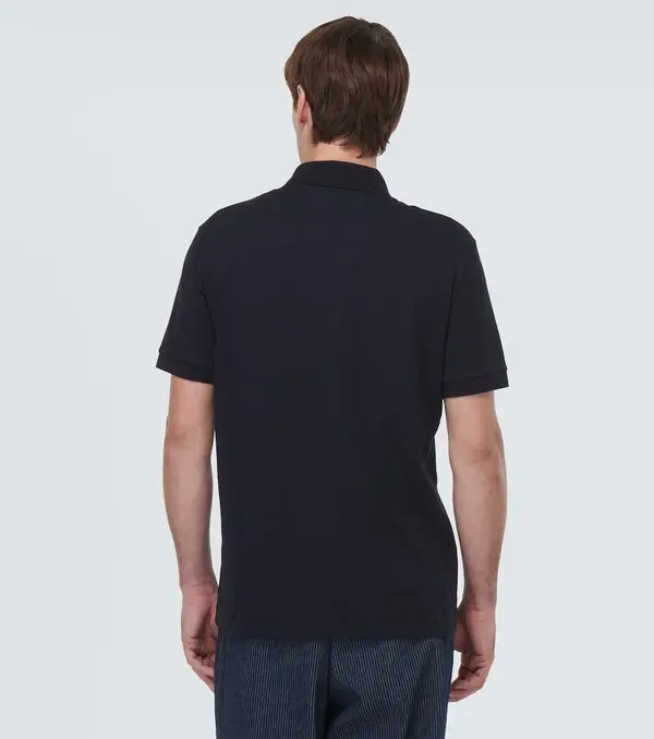 Giorgio Armani Cotton-blend Polo Shirt - Blue