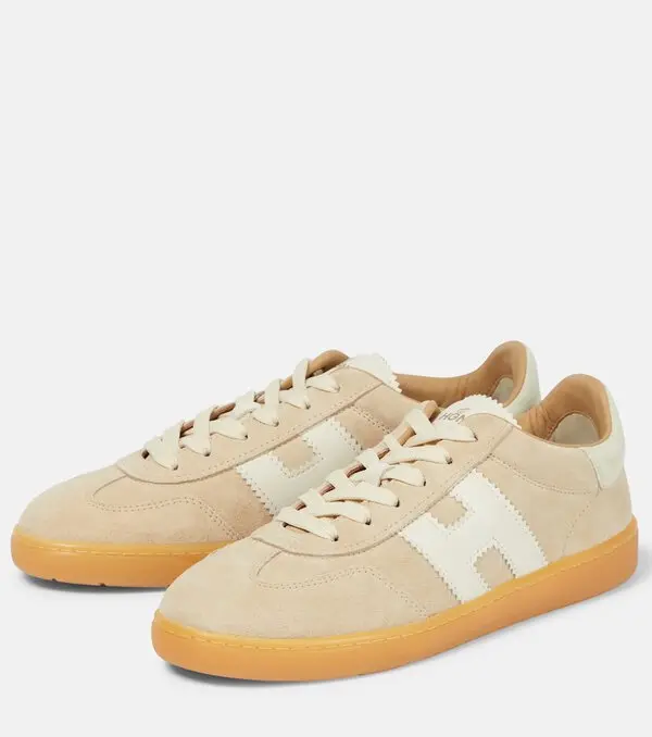 Hogan H647 Leather-trimmed Suede Sneakers - Beige