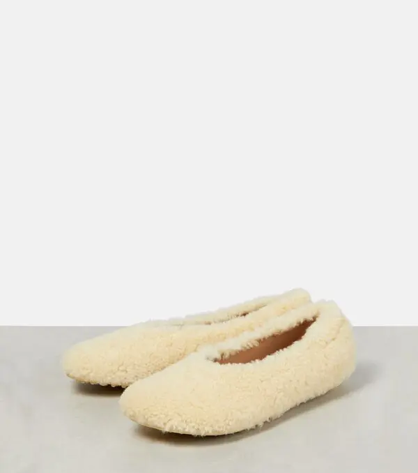Bottega Veneta Shearling Ballet Flats
