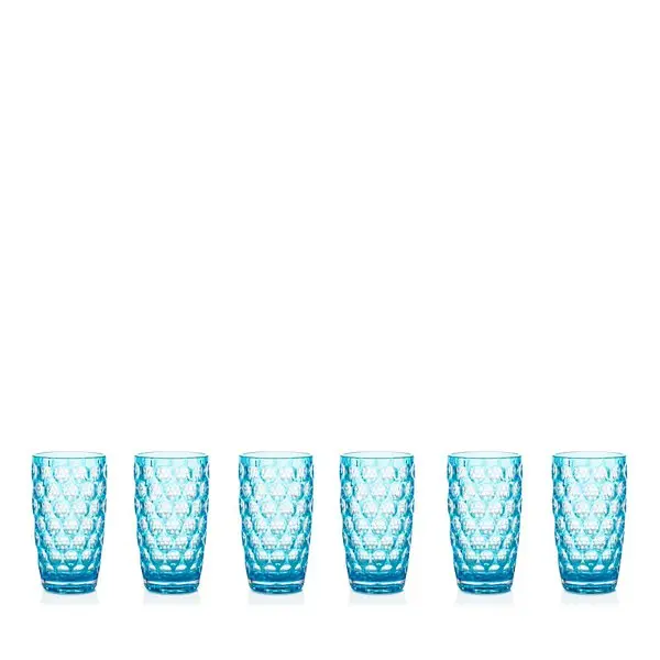 MARIO LUCA GIUSTI Acrylic Lente Acrylic Highball, Set Of 6 - Turquoise