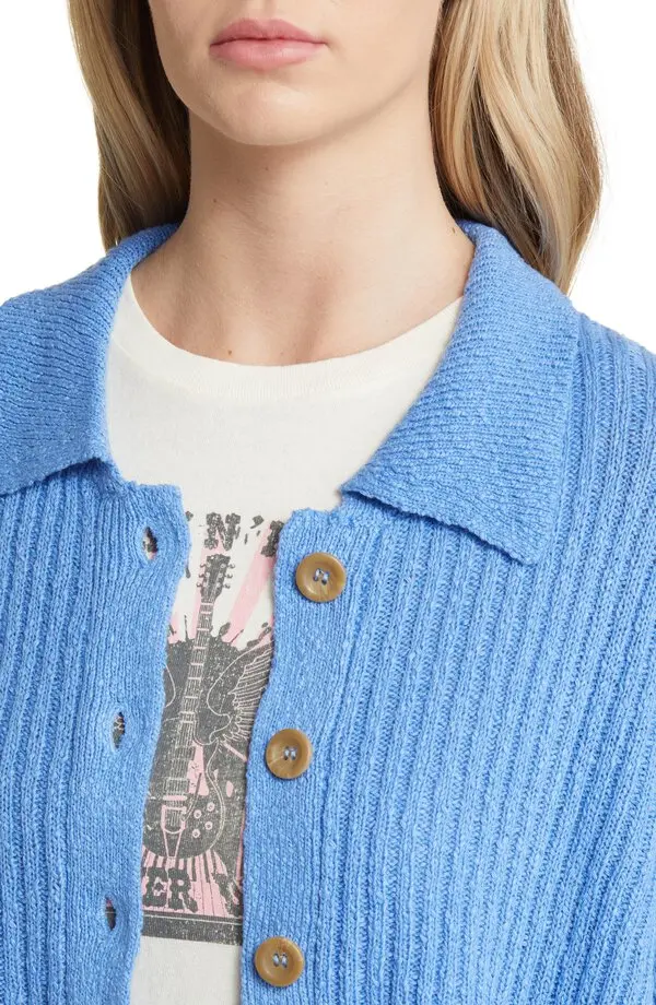 Bdg Urban Outfitters Aubrey Crop Cardigan In Blue - 61% Off | Editorialist