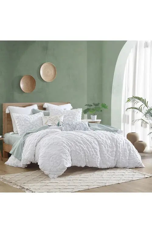 PERI HOME Chenille Laurel Comforter & Shams Set - White