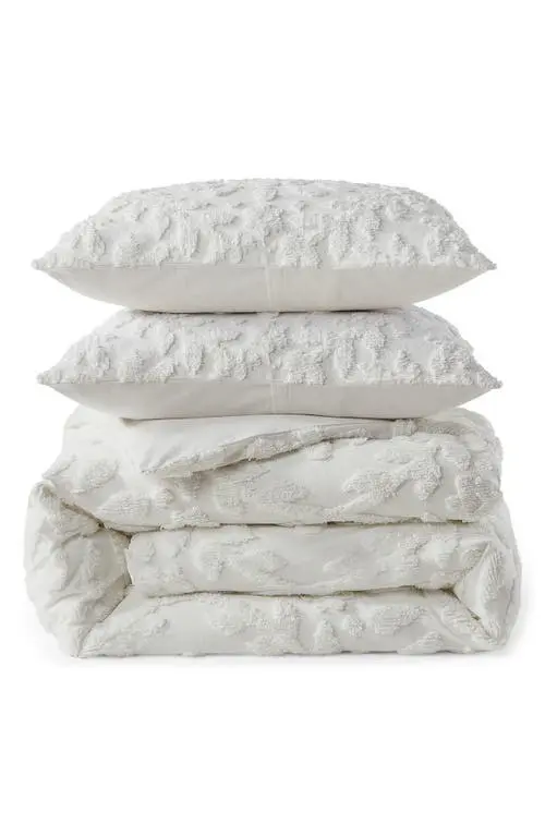 PERI HOME Chenille Laurel Duvet Cover & Shams Set - White