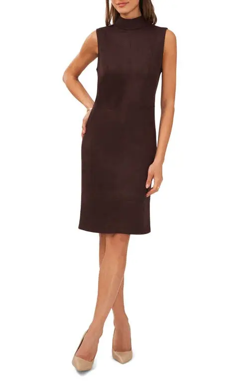 Halogen Mock Neck Sheath Dress - Dark Roast