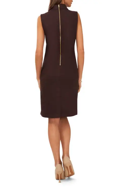 Halogen Mock Neck Sheath Dress - Dark Roast