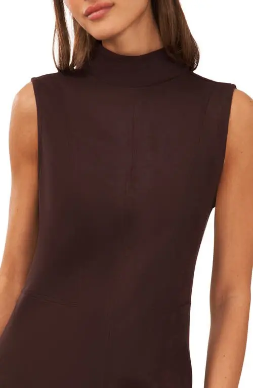 Halogen Mock Neck Sheath Dress - Dark Roast
