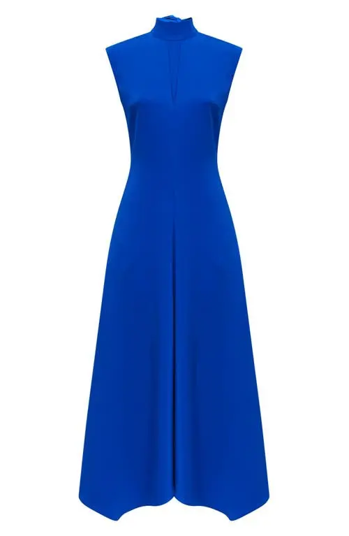 Reiss Livvy Mock Neck Fit & Flare Dress In Blue - 61% Off | Editorialist