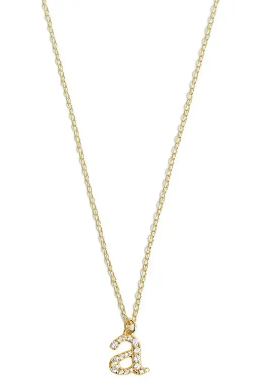 Argento Vivo Mini Pavé Initial Pendant Necklace - Gold