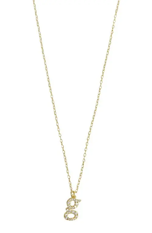 Argento Vivo Mini Pavé Initial Pendant Necklace - Gold