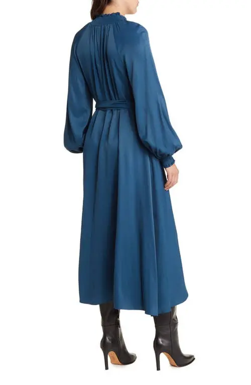 Nordstrom Smocked Neck Satin Dress