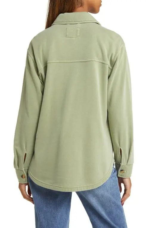 THREAD & SUPPLY Longline Knit Shacket - Bay Leaf