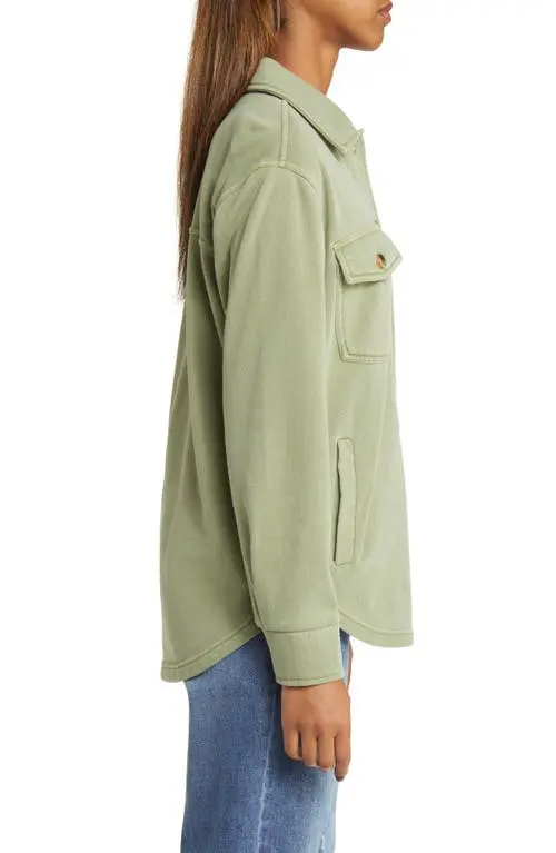 THREAD & SUPPLY Longline Knit Shacket - Bay Leaf