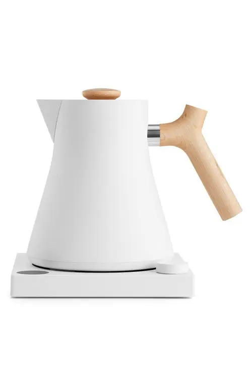 FELLOW Corvo Ekg Electric Kettle - Matte White W/maple Accents
