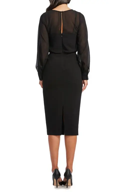 Dress The Population Pilar Mixed Media Dress - Black