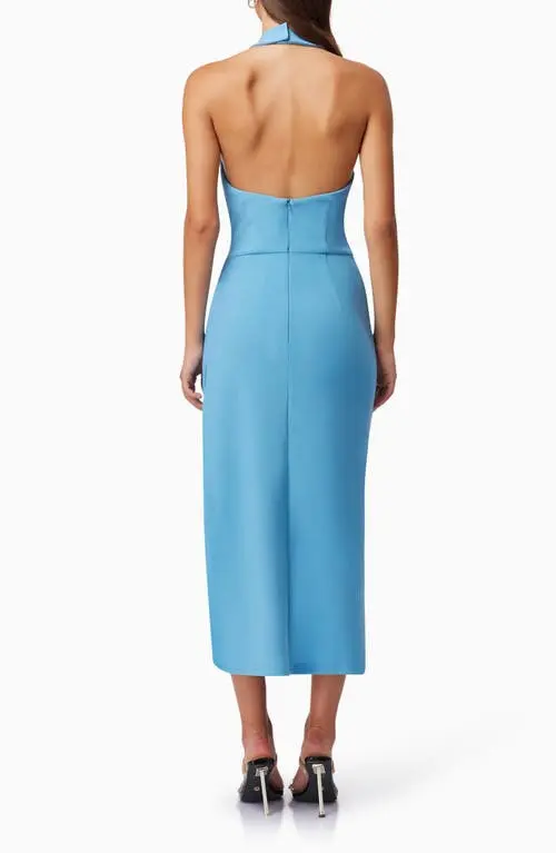 Elliatt Paxton Halter Cowl Neck Sheath Midi Dress In Sky Blue - 40% Off |  Editorialist