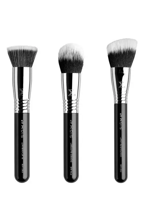 SIGMA BEAUTY All About Face Makeup Brush Trio Set $76 Value