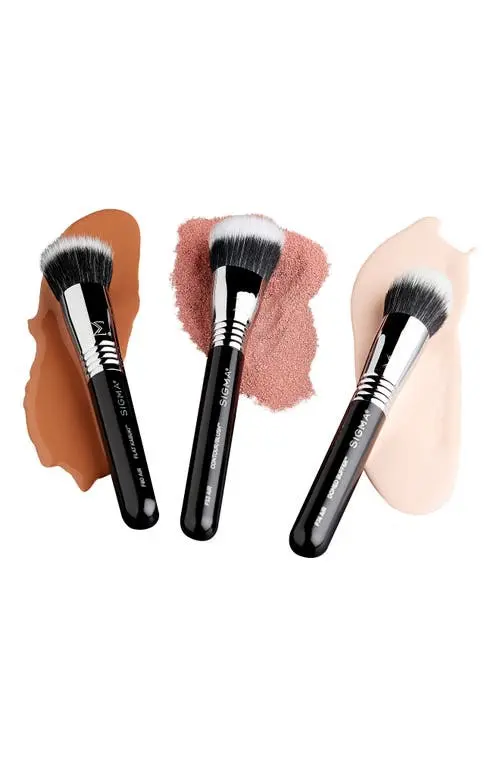 SIGMA BEAUTY All About Face Makeup Brush Trio Set $76 Value