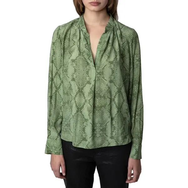 Zadig&Voltaire Tink Python Print Popover Shirt